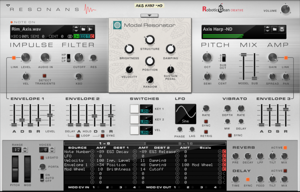 Resonans Physical Synthesizer – Robotic Bean